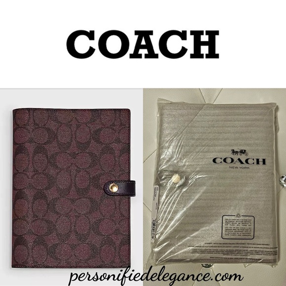 Coach | Office | New Coach Signature Print Oxblood Coated Canvas ...